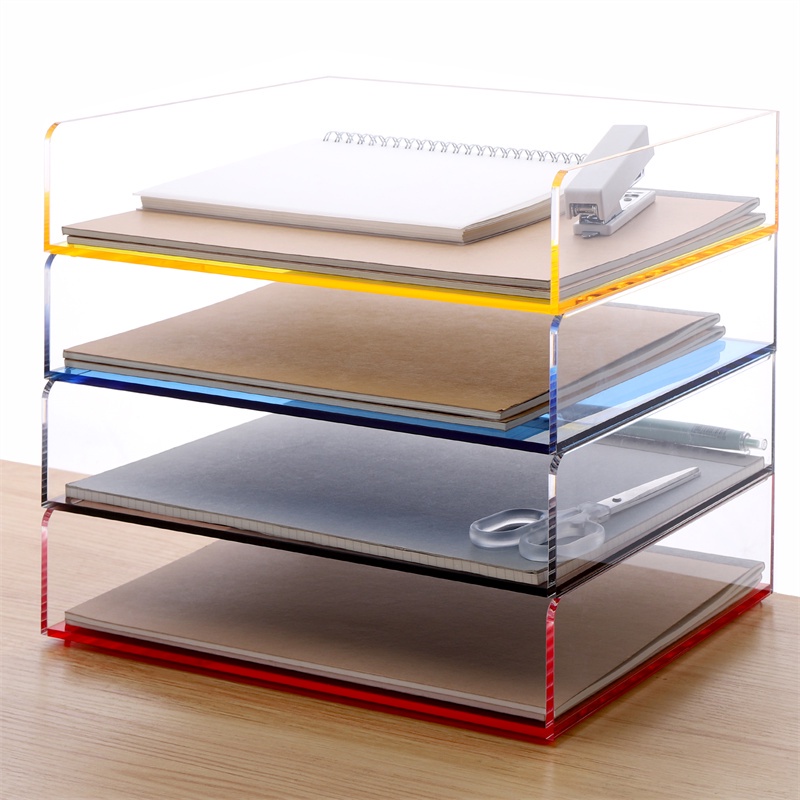 News,free shipping,,A4 Stackable Document Tray Clear acrylic Table ...