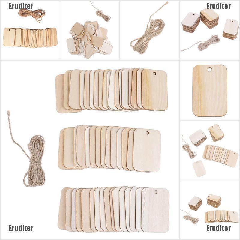 Good quality 50pcs Ornament Wood Planks Tags Wooden Hanging Labels ...