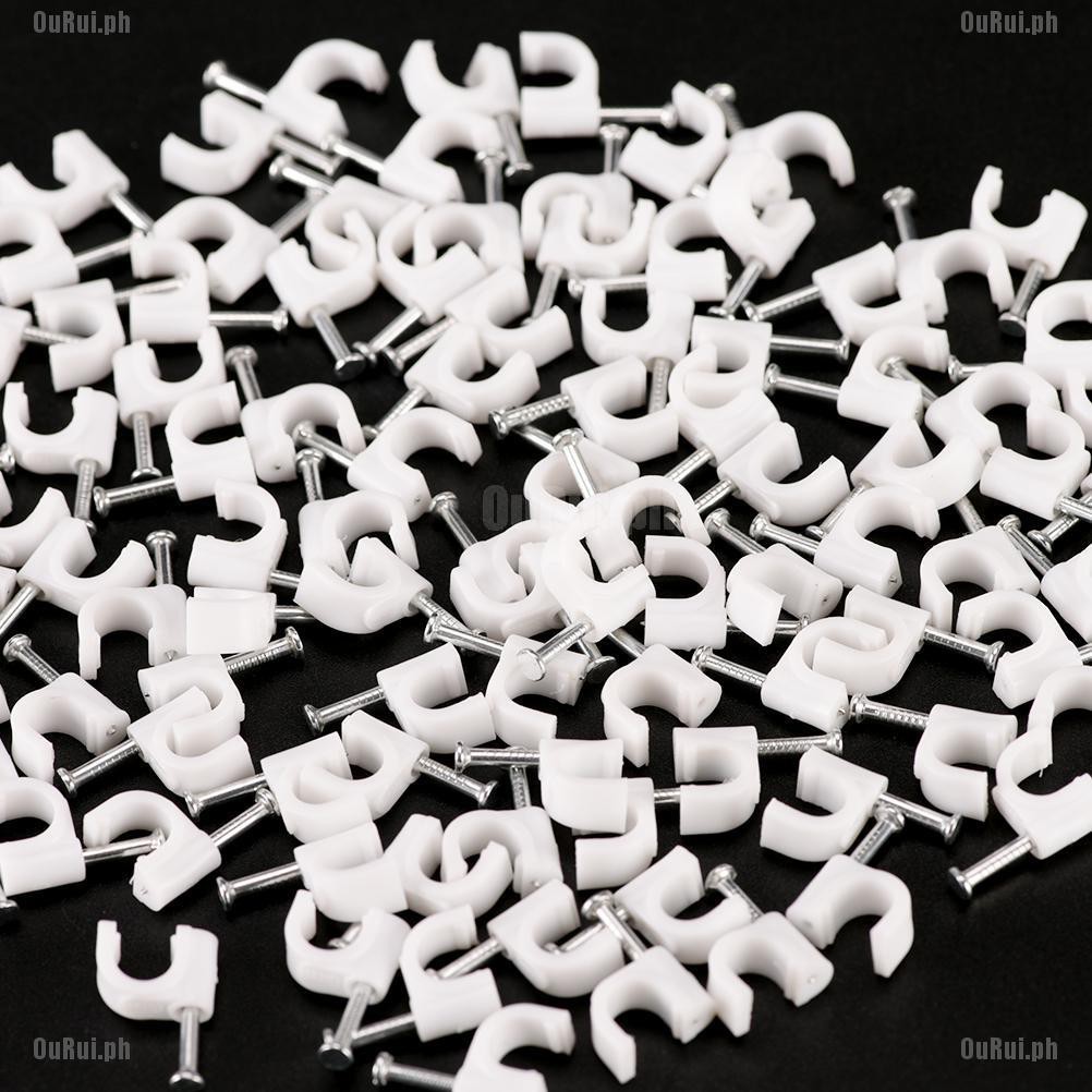 HS 100pcs New RG59 Coax Cat5 Cat6 Cable Wire Clips Nail Clamps Straps ...