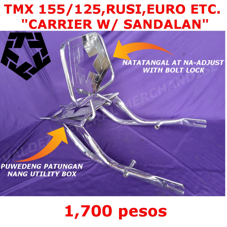 TMX 125 Alpha, TMX 155, Euro Carrier Backrest Stainless with Sandalan ...
