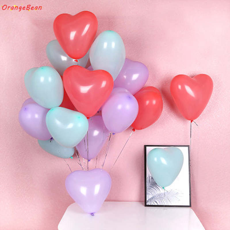 10 Inch 10pcs Heart Shape Latex Balloons Candy Color Love Balloon ...