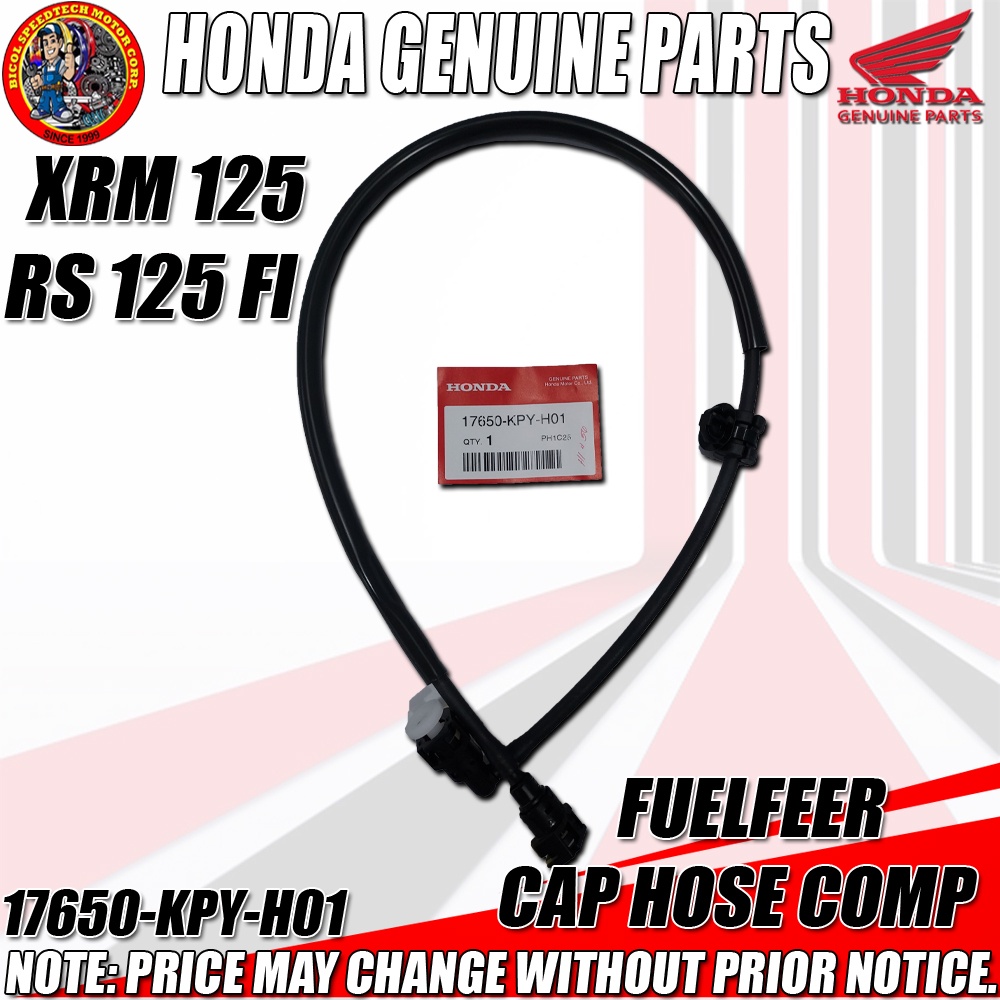 XRM 125 Fi /RS 125 FI FUELFEER CAP HOSE COMP (HPI) (GENUINE: 17650-KPY ...