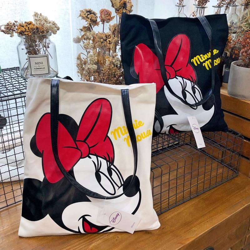 Cute korean Mickey Minnie Handbags Cartoon Cute Mickey Mouse Canvas ...