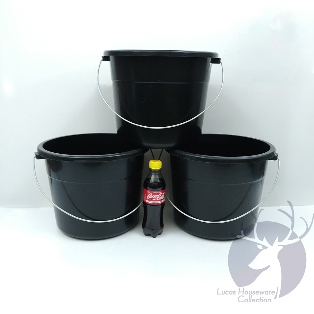 BLACK PAIL 2.5 GAL (10LITERS) / 4 GAL (15 LITERS) TIMBA WITH HANDLE ...