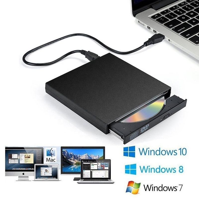 USB 2.0 Portable External DVD ROM Optical Drive CD/DVD-ROM CD-RW Player ...