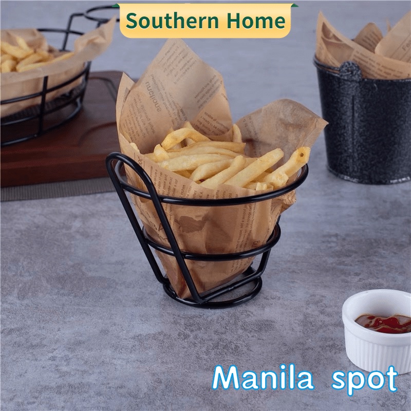 B79【Manila】COD Fries holder Mini French fries basket Fried food ...