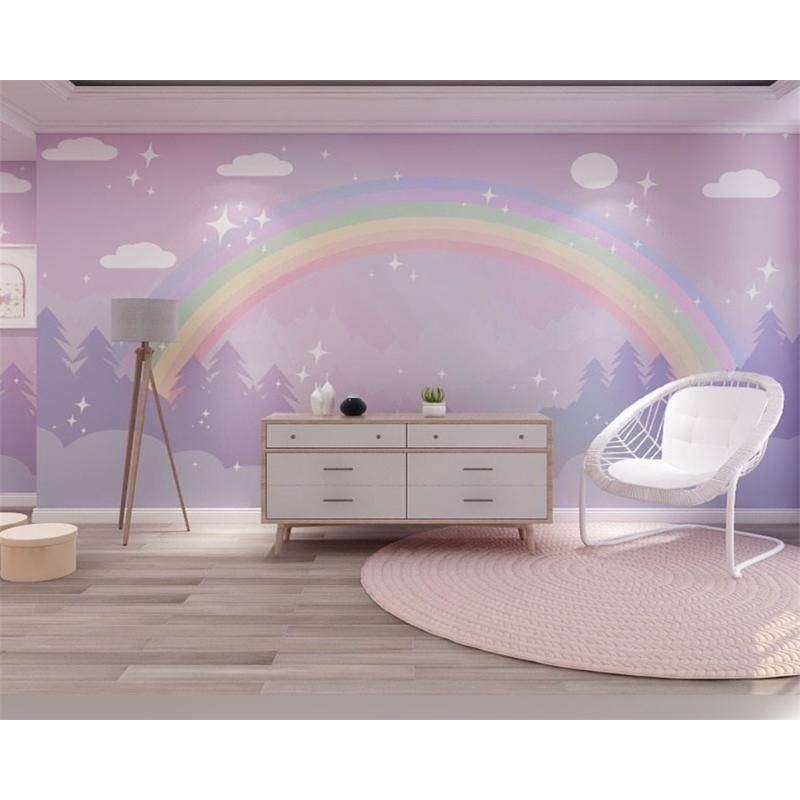 Custom Rainbow Children's Room Wallpaper Bedroom Decor Mural Kid's Room ...