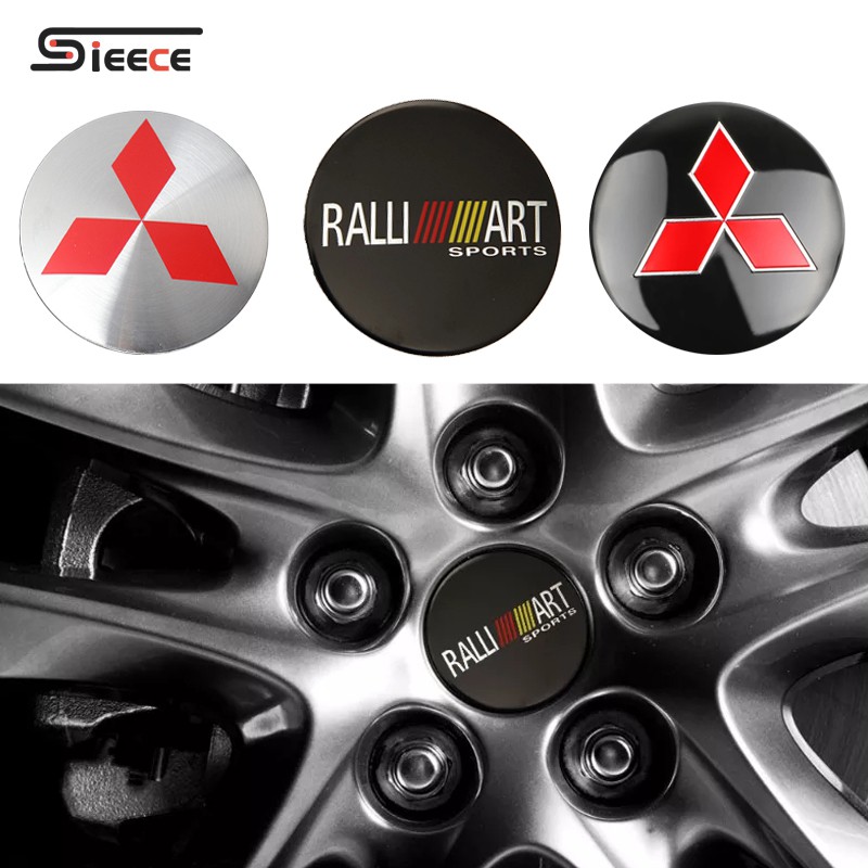 Sieece 56MM Wheel Center Hub Cover Emblem Sticker For Mitsubishi ...