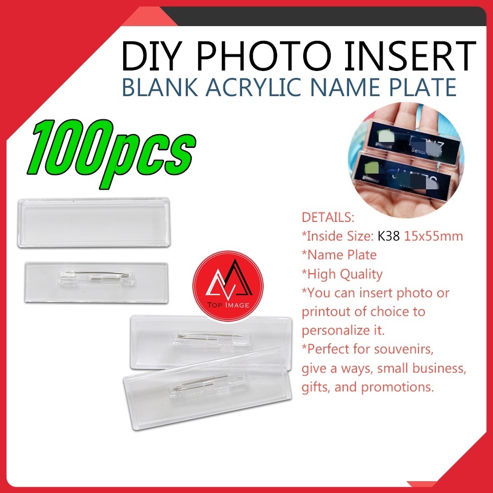100 pcs Acrylic Name Plate K38 Work Name Plate for Bank, Hotel ...