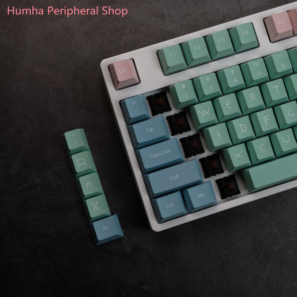 Humha Lotus keycap 140 keys PBT material Dye-Sublimation Cherry profile ...