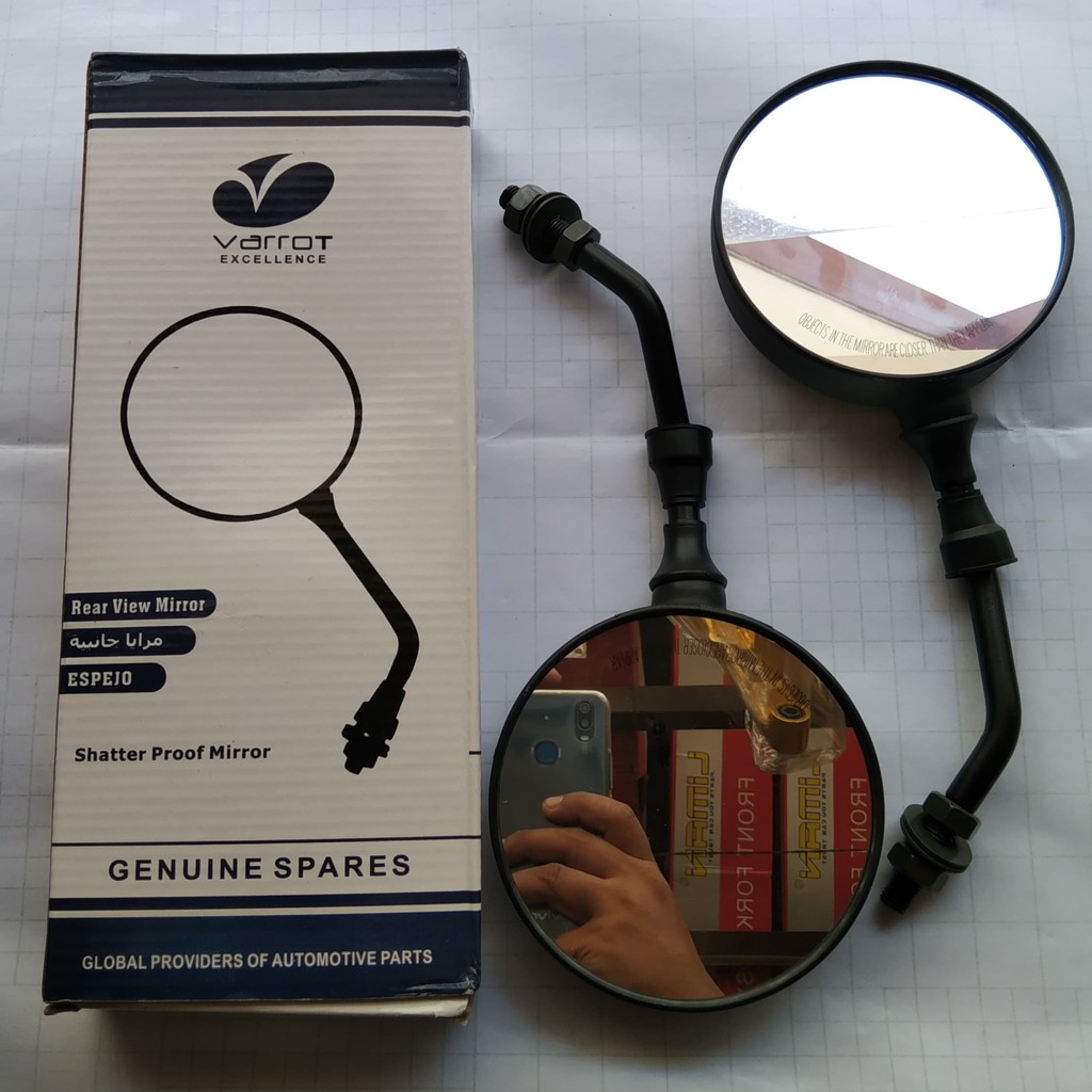 SIDE MIRROR SET ROUND BAJA RE 2014 2016 CARB 10MM THREAD SKR BRAND ...