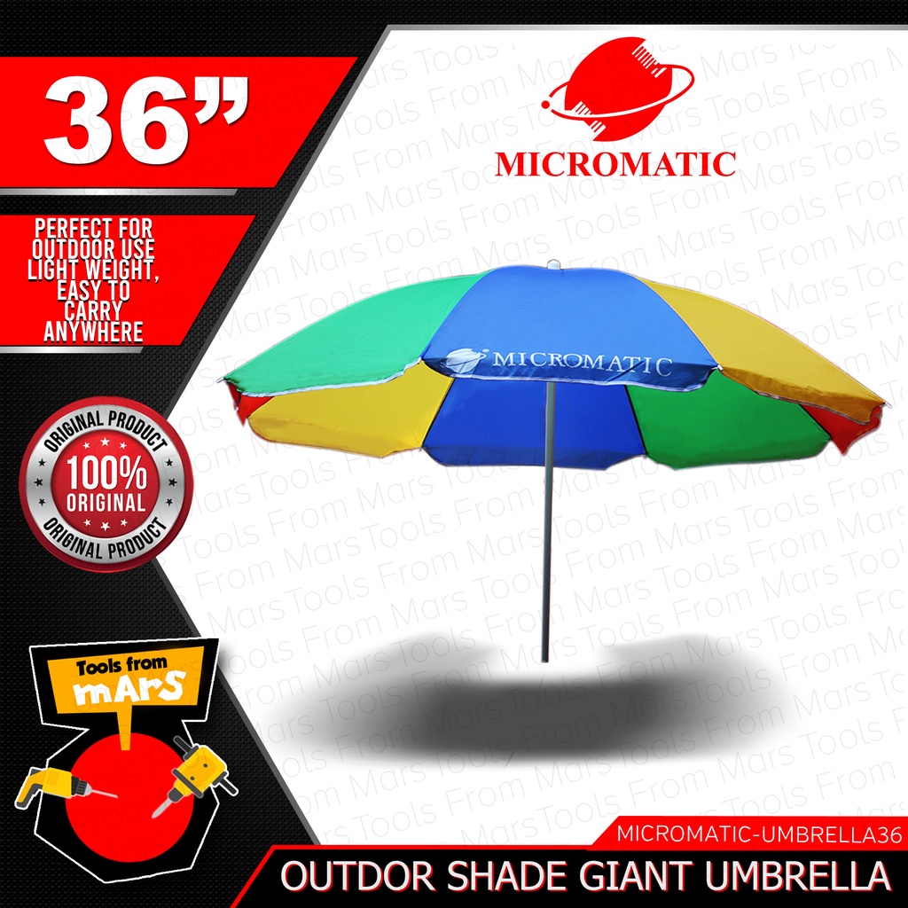 MICROMATIC Outdoor Shade Giant Big Umbrella Parasol 36" •TFM• | Shopee ...