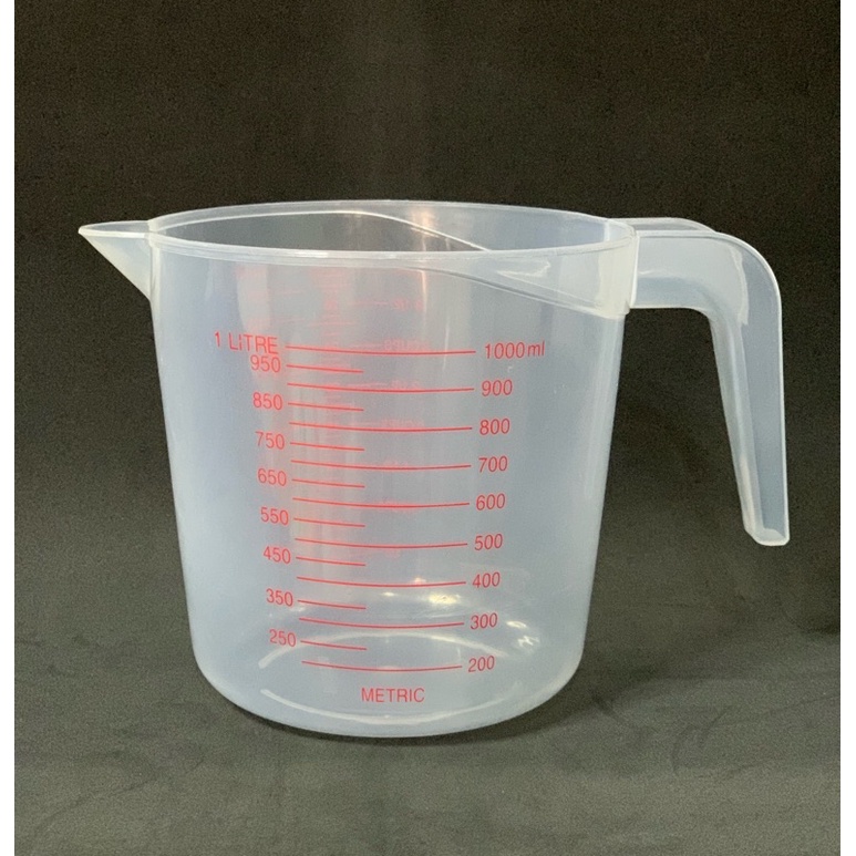 Measuring Pitchers Clear Plastic with labels 250ml 500ml 1000ml ...