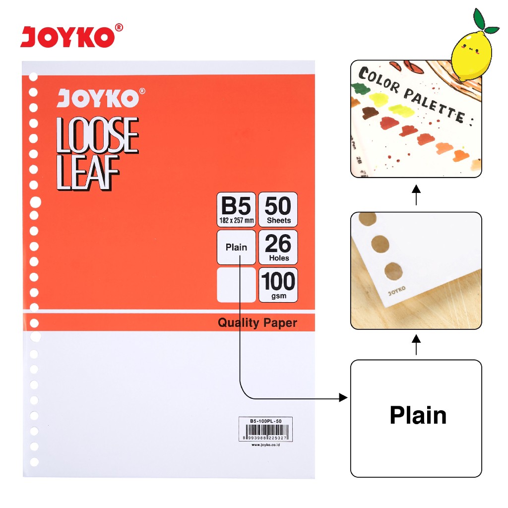 Loose Leaf Refill Joyko B5 Plain Binder File Paper - 50 Sheets | Shopee ...
