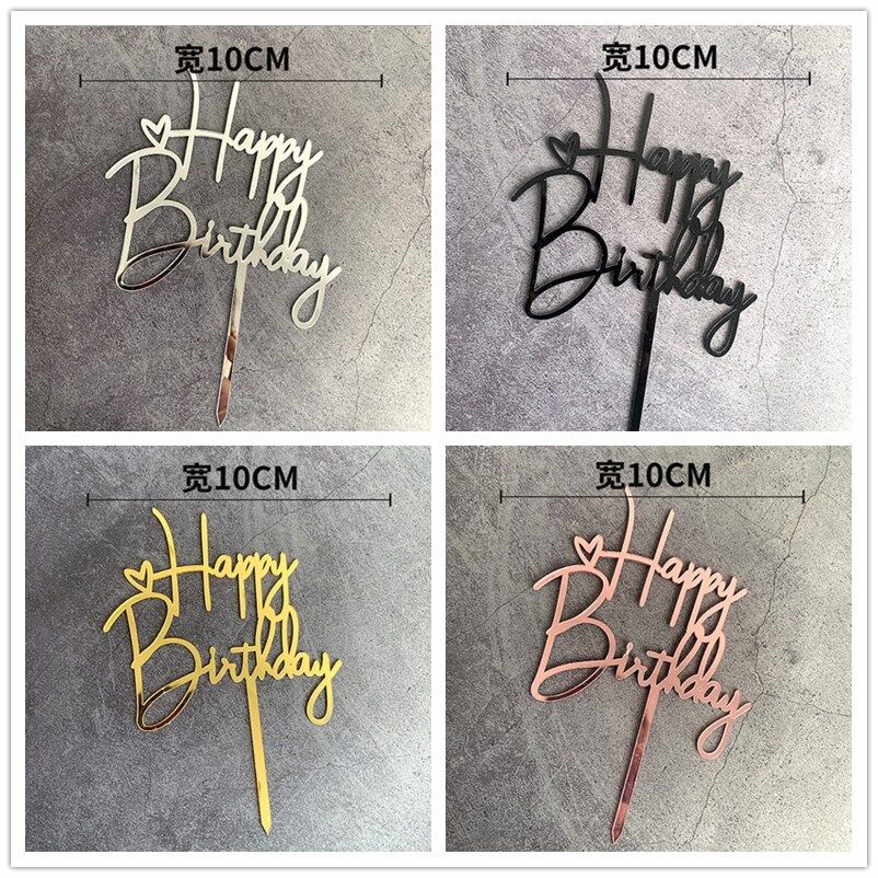 Acrylic Happy Birthday Cake Topper Party Cake Decoration | Shopee ...