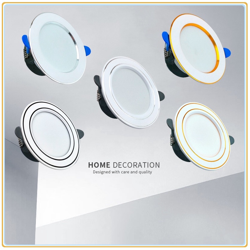 YHLAMP Downlight Ceiling Light Recessed Pin Light Led Tricolor 5w Round ...