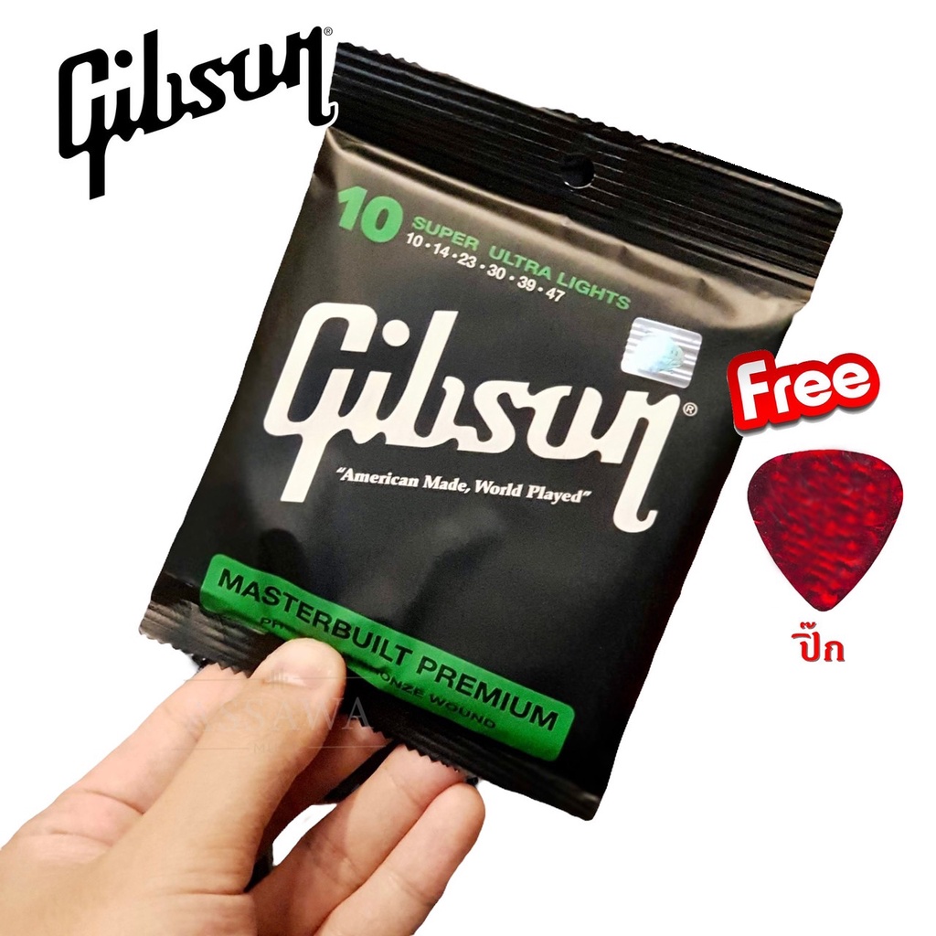 Complete Set Of 6 Strings Size 10 Acoustic Guitar Electric Free Gibson ...