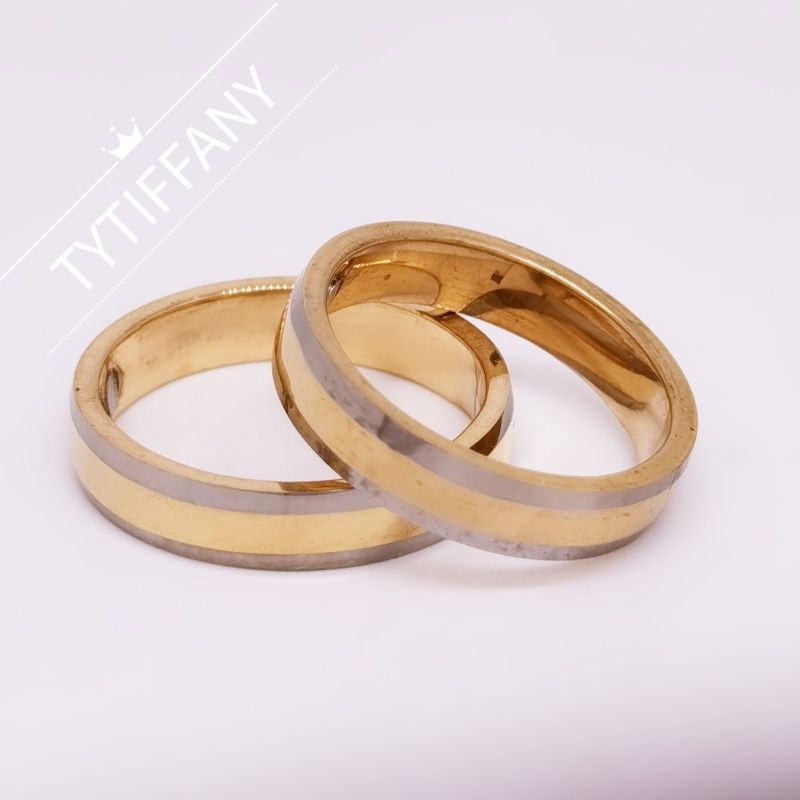TUR105 Tungsten magnetic 2tone gold plated ring[Tytiffany] | Shopee ...