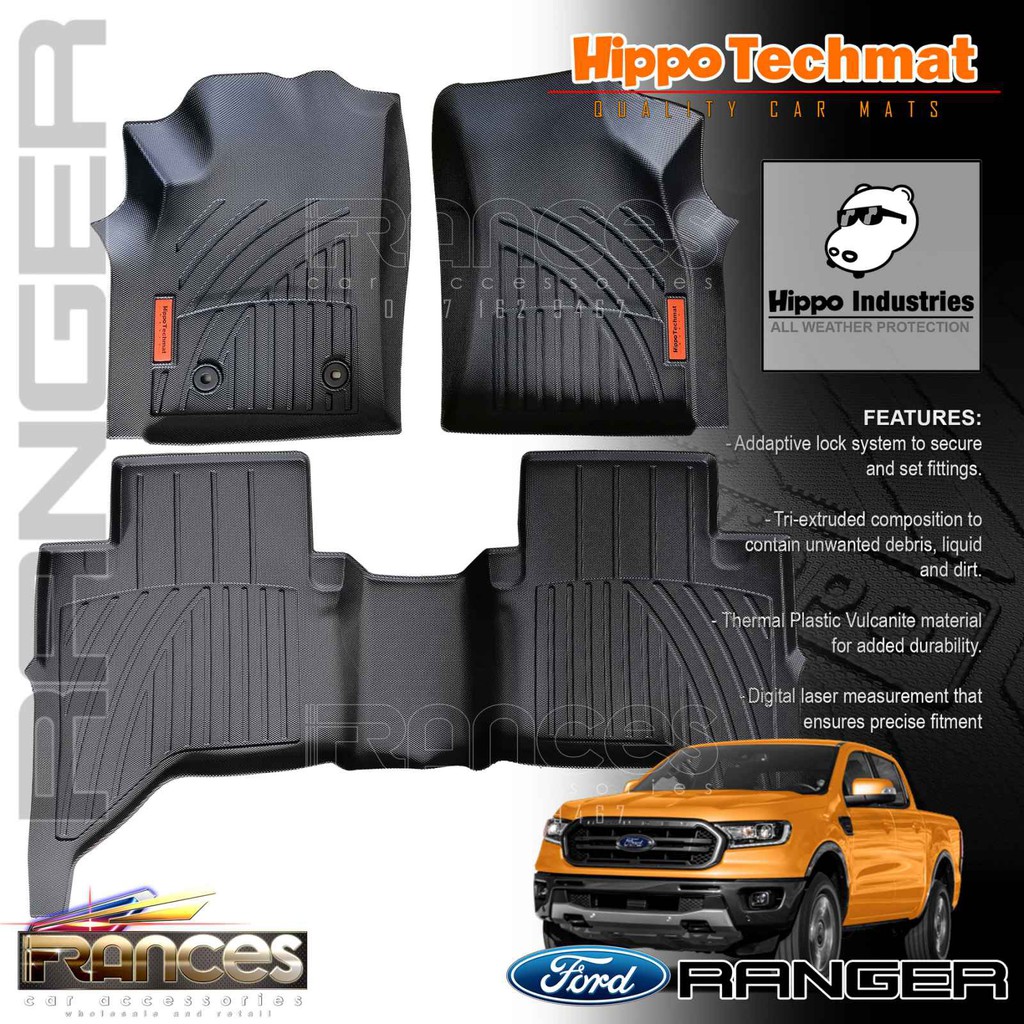 Ford Ranger XLT XLS FX4 RAPTOR 2012 to 2025 Hippo Deep Dish Matting ...