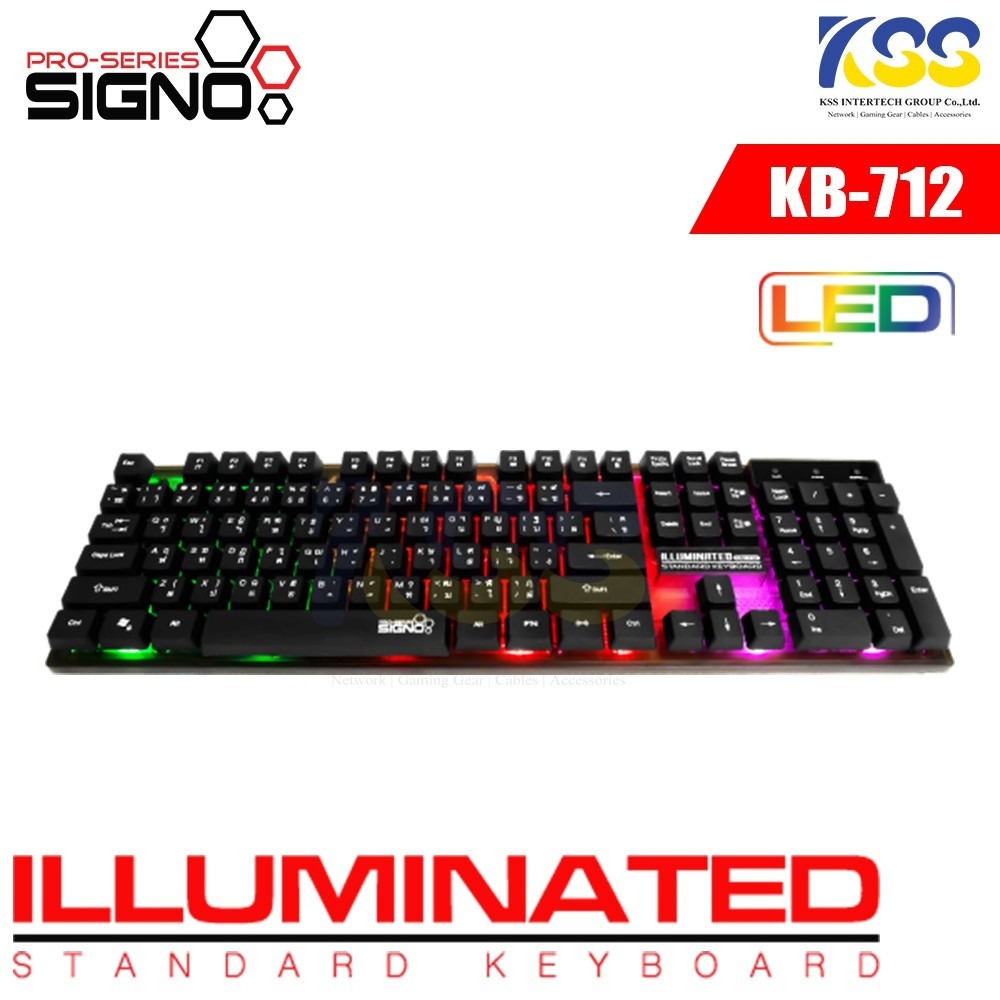 SIGNO Illuminated Standard Keyboard Model KB-712 LED (Keyboard Gaming ...