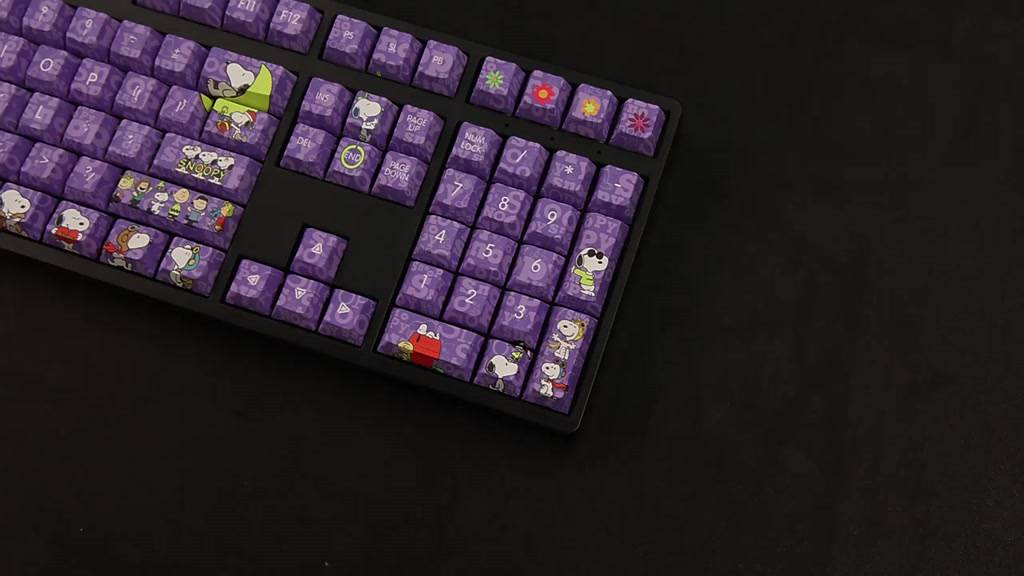 Snoopy Keycaps Cherry Profile Purple Anime PBT Dye Sub Mechanical ...