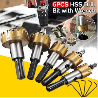 5PCS HSS Drill Bit Hole Saw Tooth Set Stainless Steel Metal Alloy ...
