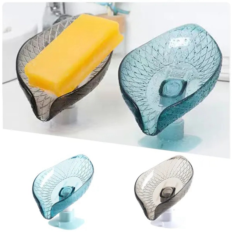 Punch-free Soap Box Stain-proof Unique Creative Leaf-shaped Soap Dish ...