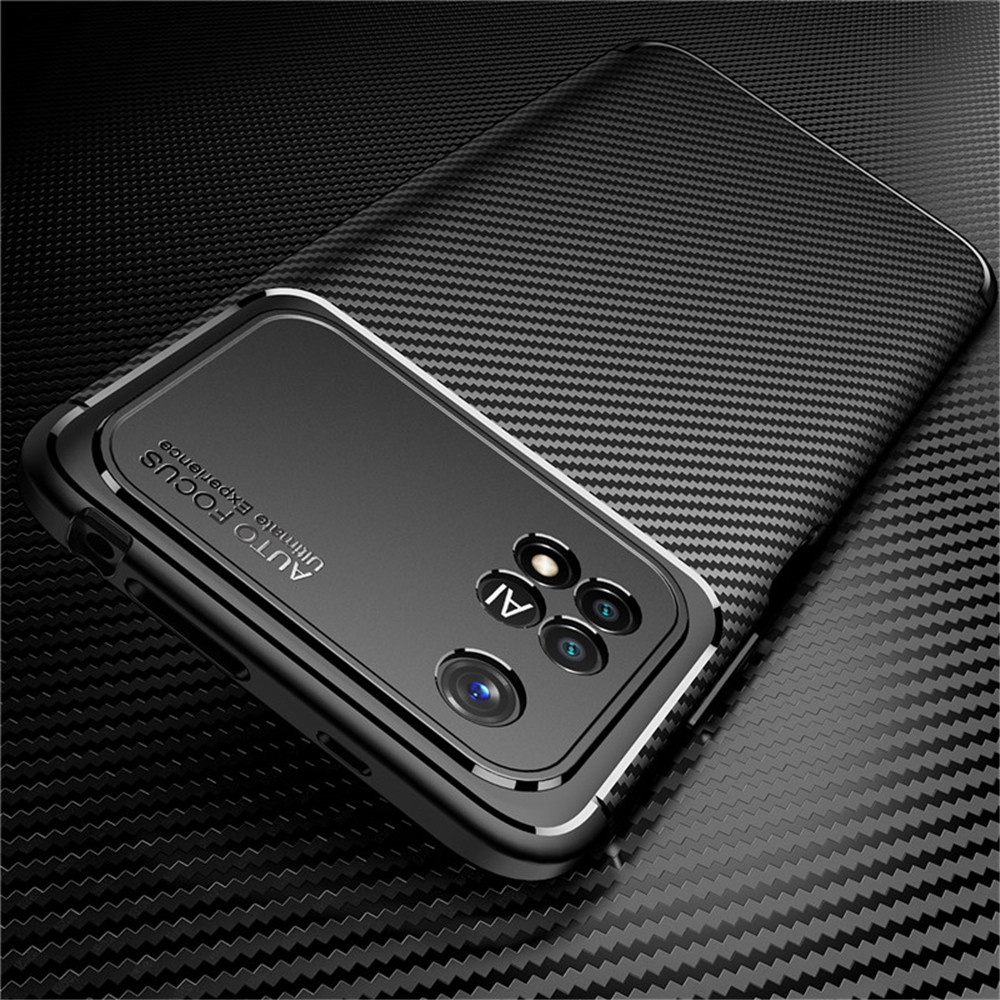 For Xiaomi Poco M4 Pro 4G Case Carbon Fiber Camera Protection Phone ...