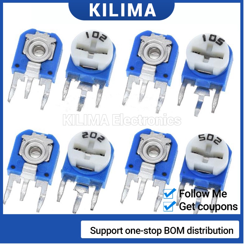 20Pcs Rm065 100 200 500 1k 2k 5k 10k 20k 50k 100k 200k 500k 1m Ohm ...