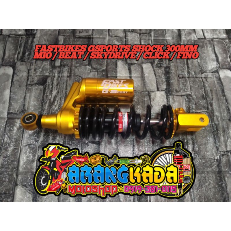 FASTBIKES GSPORTS SHOCK 300MM FOR MIO , BEAT , CLICK , SKYDRIVE , FINO ...