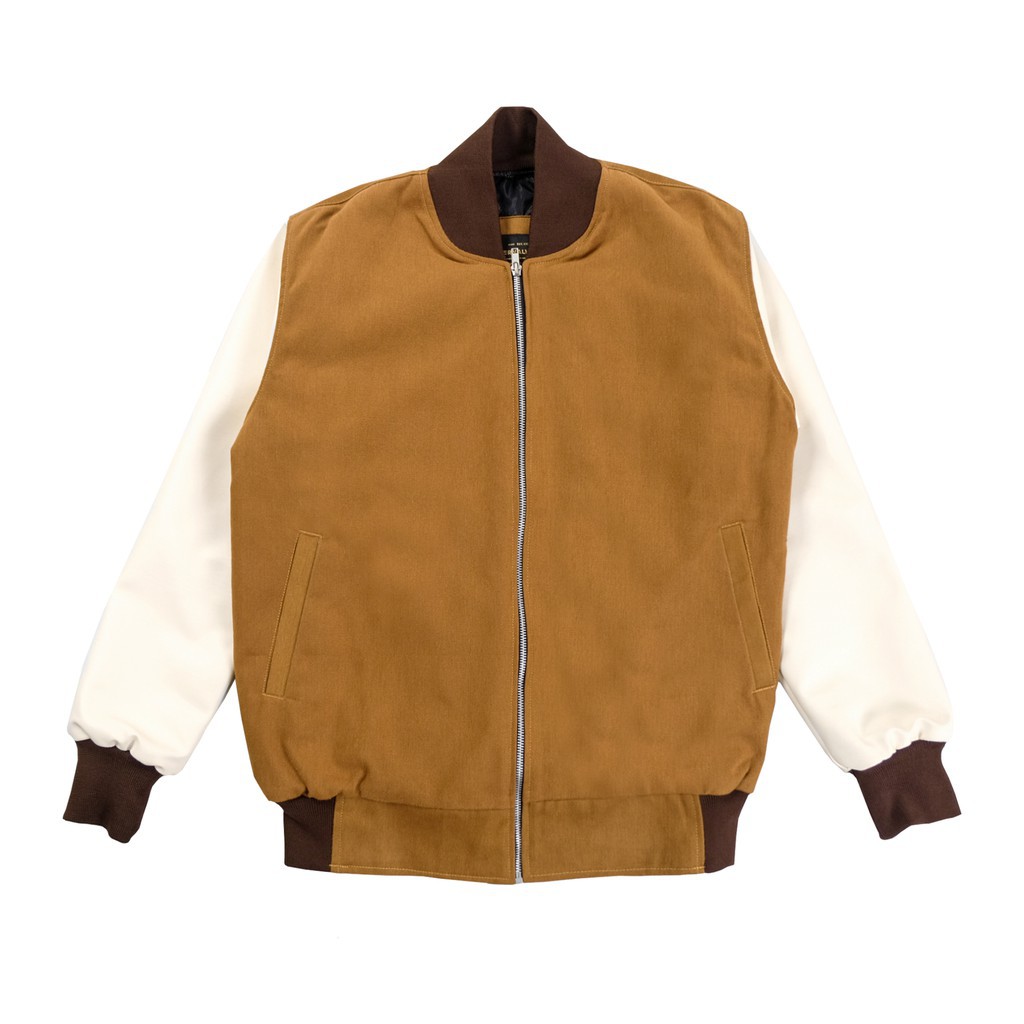 ETERNALWORKS BASIC CARAMEL VARSITY JACKET | Shopee Philippines