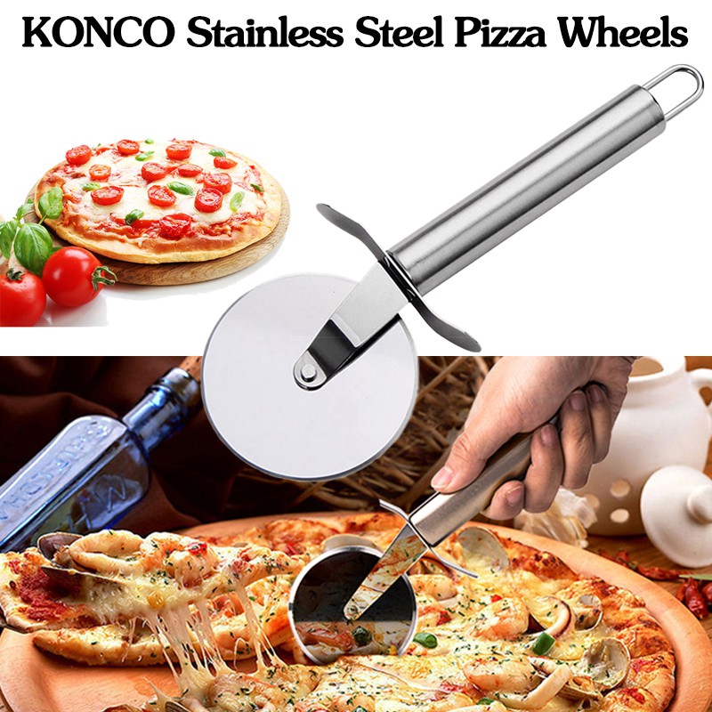 Stainless Steel Pizza Wheels & Cutter Round Pizza divider & Knife ...