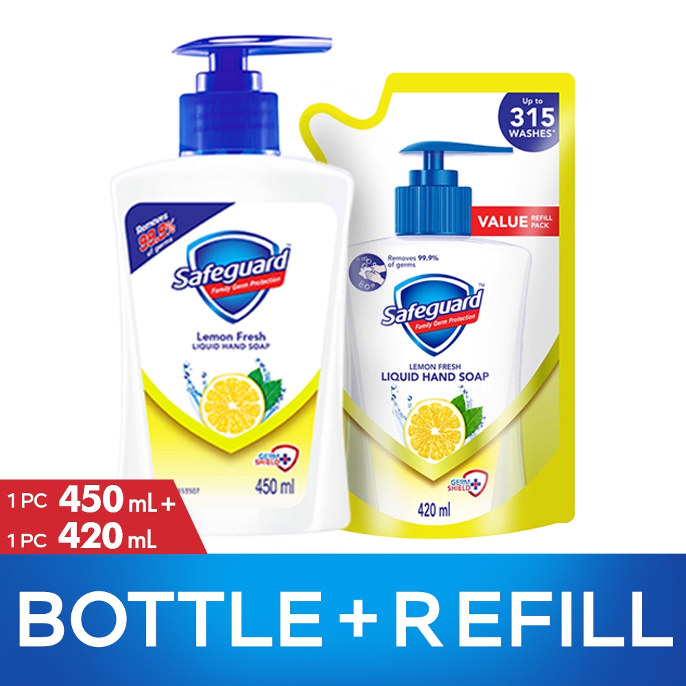 Safeguard Lemon Fresh Liquid Hand Soap 450ml Refill 420ml