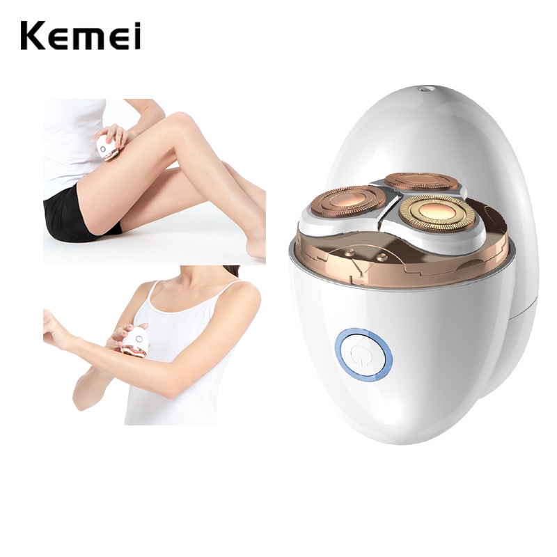 Kemei Electric Cordless Magnetic Egg Shaver Women Rechargeable Shaving ...