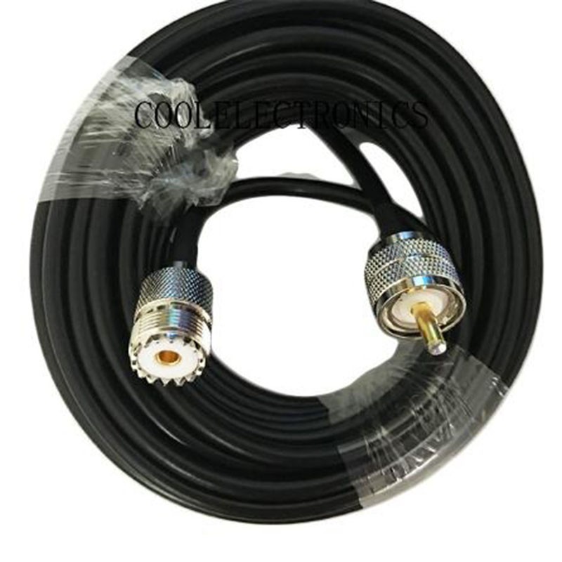 UHF SO239 Female to UHF PL259 Male Connector RG58 50-3 RF Coax Coaxial Cable 50ohm 30cm 50cm 1m ...
