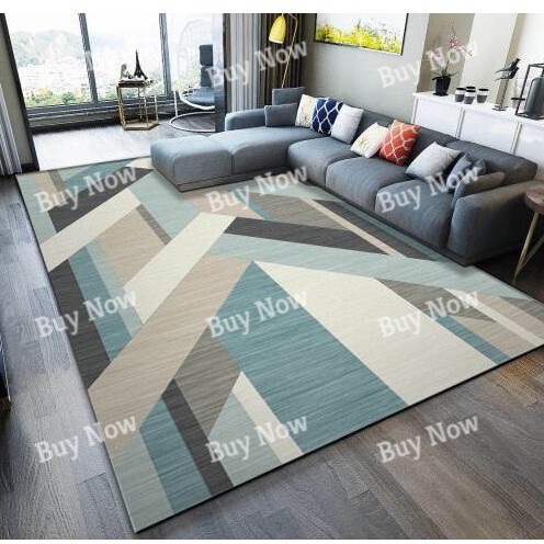 150 x 180 3D Geometric Carpet Comfortable Lounge Area Rectangular ...