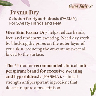 Glee Skin Pasma Dry Solution for Hyperhidrosis (PASMA); For Sweaty ...