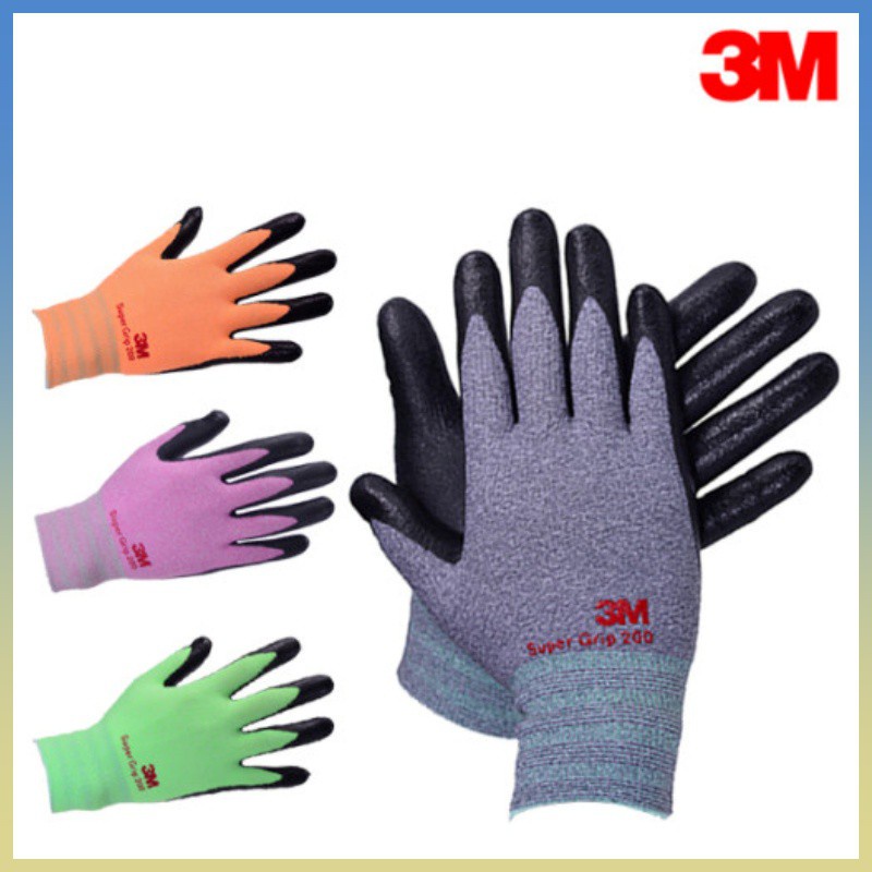 [3M] Super Grip 200 All Day Comfort Nitrile Foam Coated Work Gloves / 3 ...
