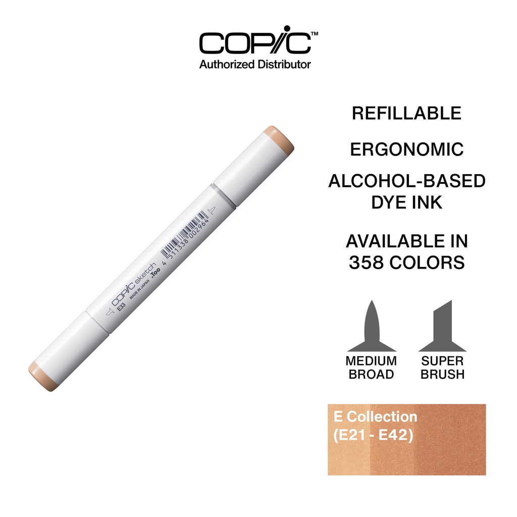 Copic Sketch Marker E (Earth) Collection B (E21-E42) | Shopee Philippines