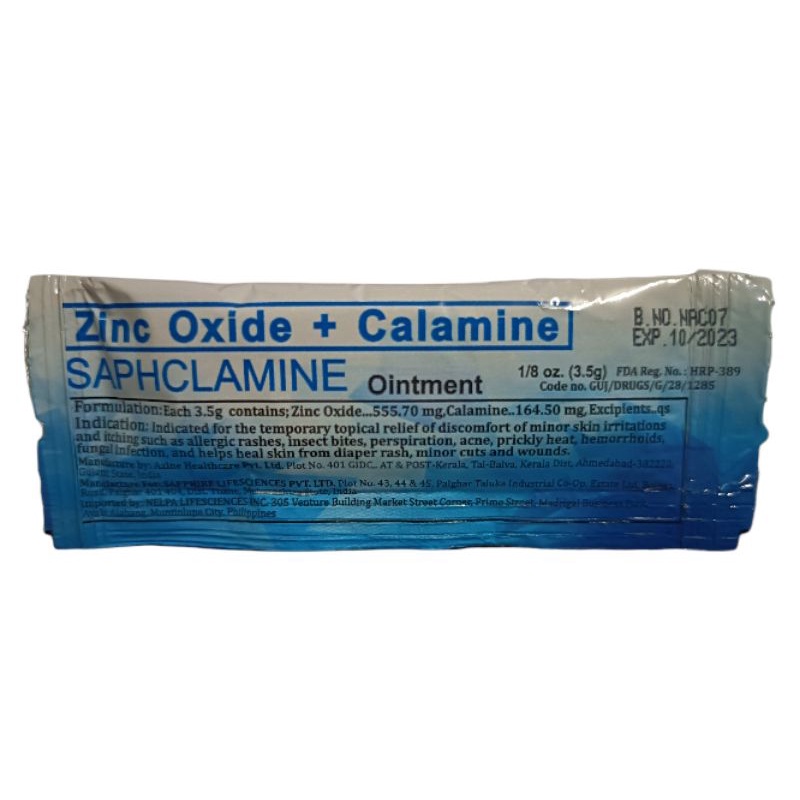 SAPHCLAMINE Zinc Oxide + Calamine Ointment 3.5g | Shopee Philippines