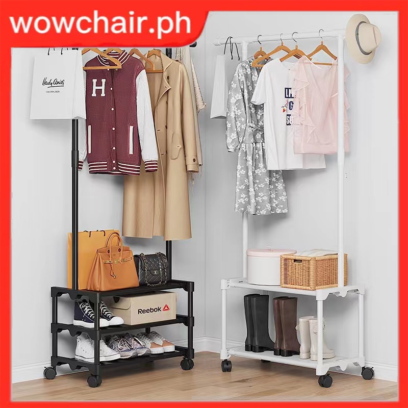 COD New3-tier Multi-function Coat Rack Garment Rack Removable Wheels ...