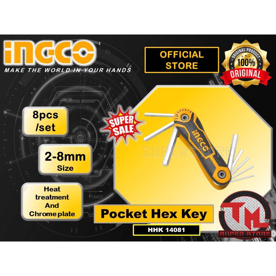 Ingco Allen Wrench Hex Key Pocket HHK 14081 | Shopee Philippines