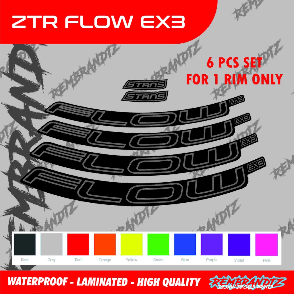 Bike rim Decals set for - Stans Flow EX3 2021-2022 - 2 set (12 pcs ...