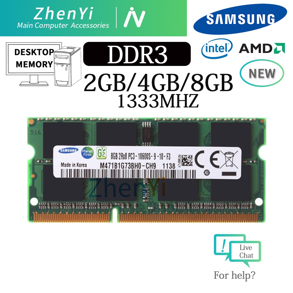 Samsung RAM 2GB/4GB/8GB DDR3 1333MHz PC3-10600S SO-DIMM Laptop Notebook ...