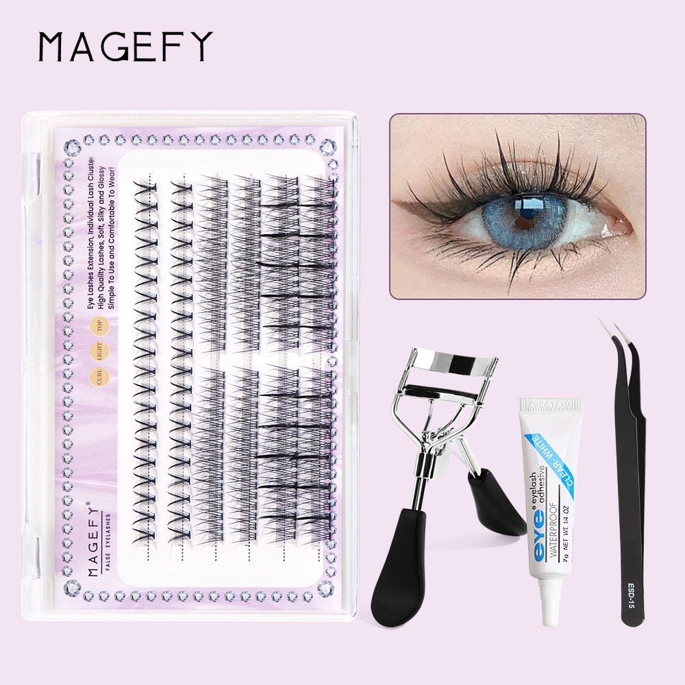 MAGEFY False Eyelashes Permanent Eyelash Extensions Natural 7290 ...