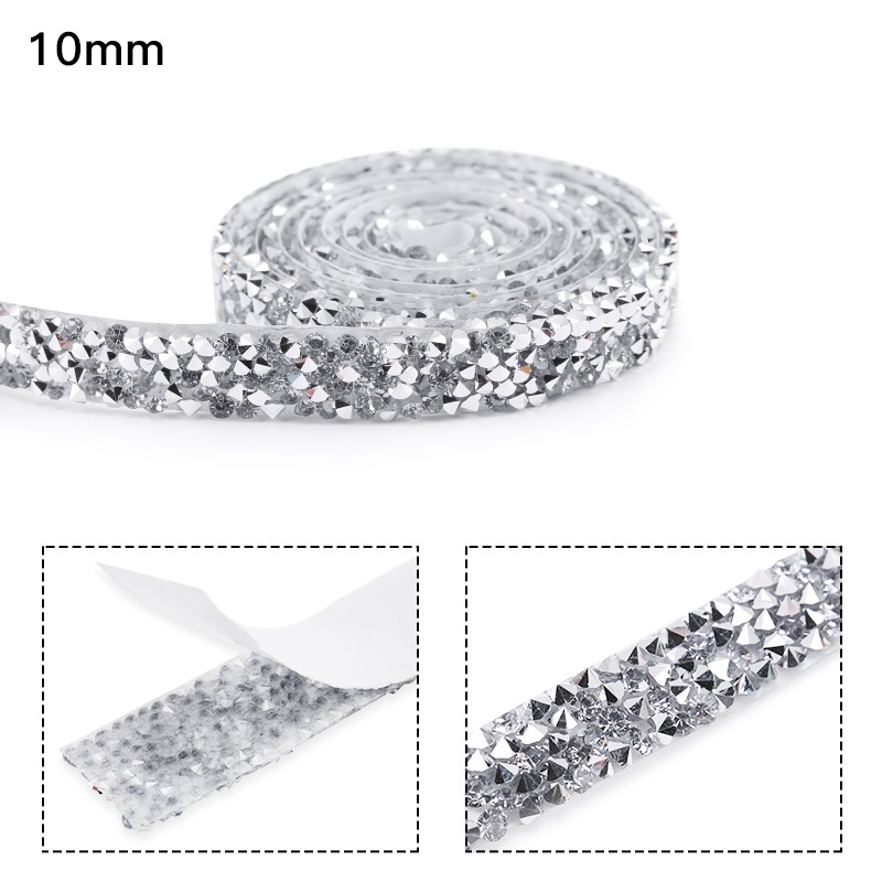 QIAO Self-adhesive Rhinestones Trim Glitter Crystal Tape Strass Ribbon ...