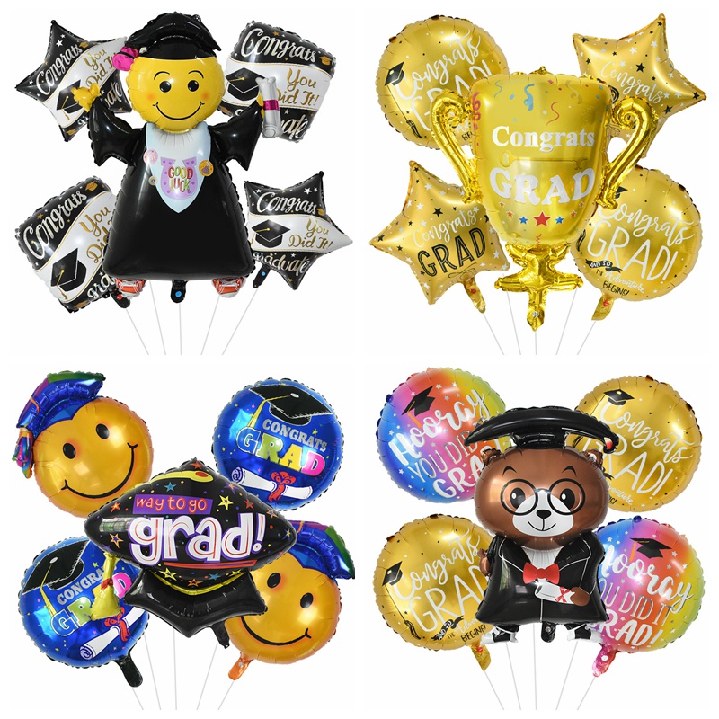 5pcs 18inch Graduation Balloon Graduation 2023 Gift Helium Foil Balloon ...