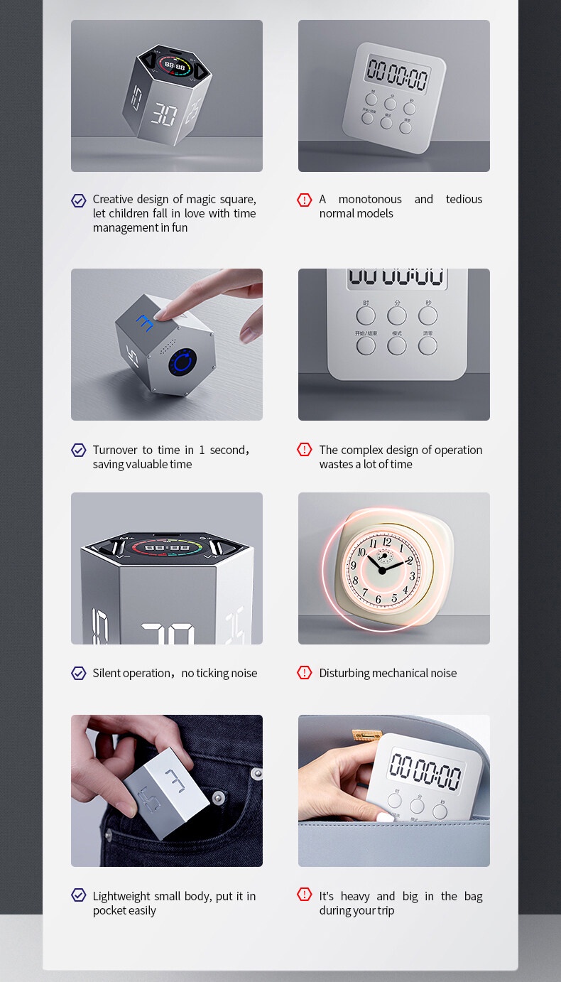 llano Ticktime Timer, Pomodoro Timer Multi-Function Electronic Digital ...