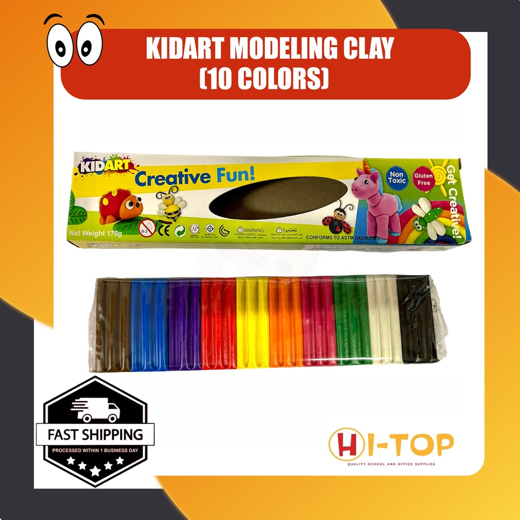 Modeling Clay 10in1 KIDART l Net Weight 170G l Modeling Materials l Non ...