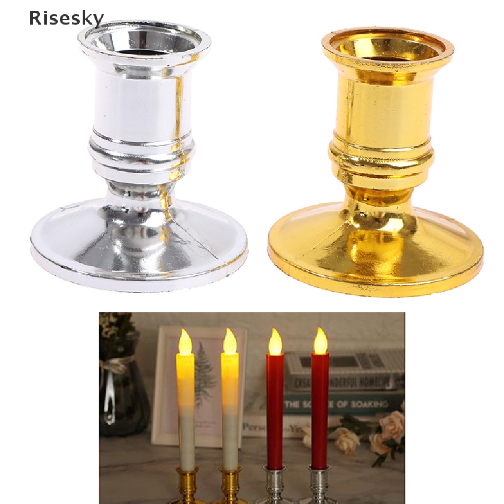 Risesky 2pcs/set Plastic Candle Holder Candle Base Candlestick Holder ...